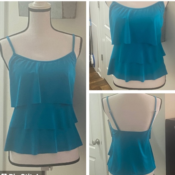 Caribbean Joe | Swim | Caribbean Joe Size 8 Blue Teal Tankini Swim Top ...
